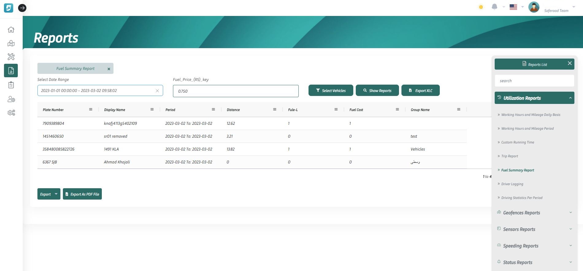 Fuel Saving Solutions and reduced consumption management tools